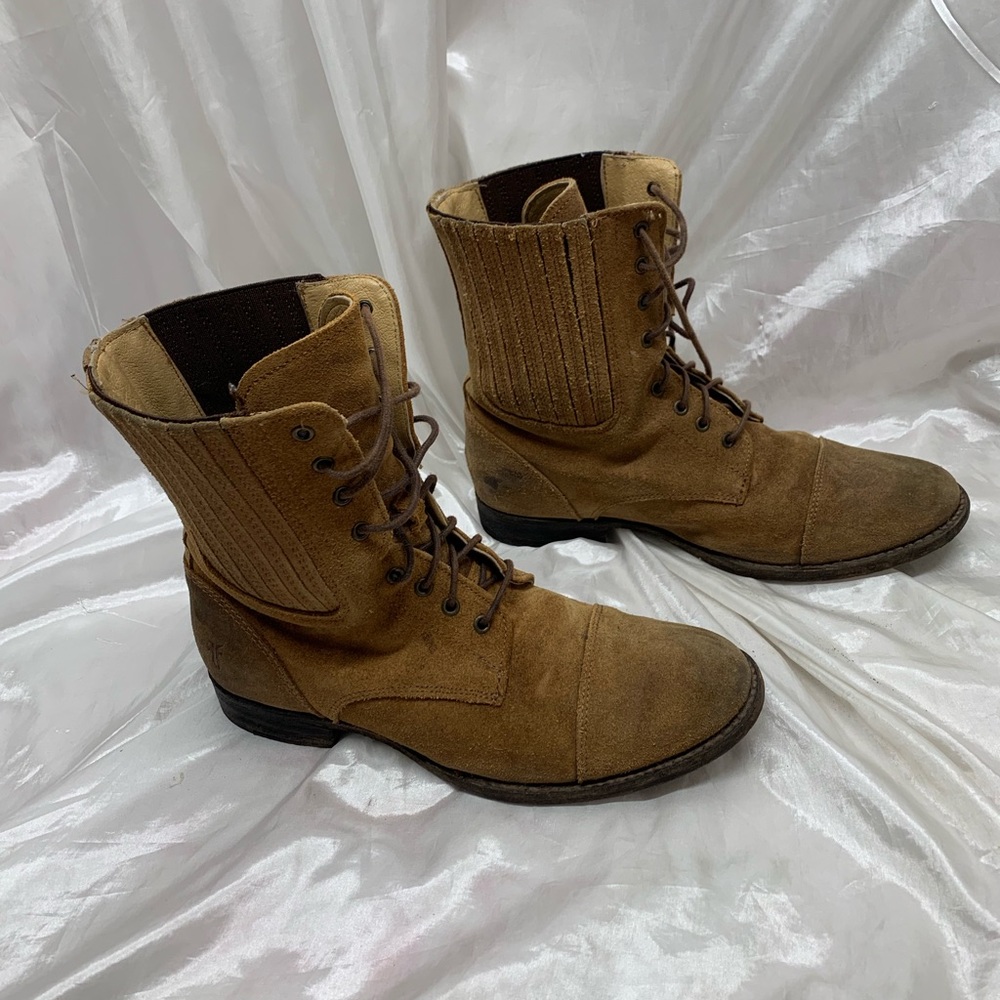 Frye Erin Gore Military Motorcycle Work Boots - Gem